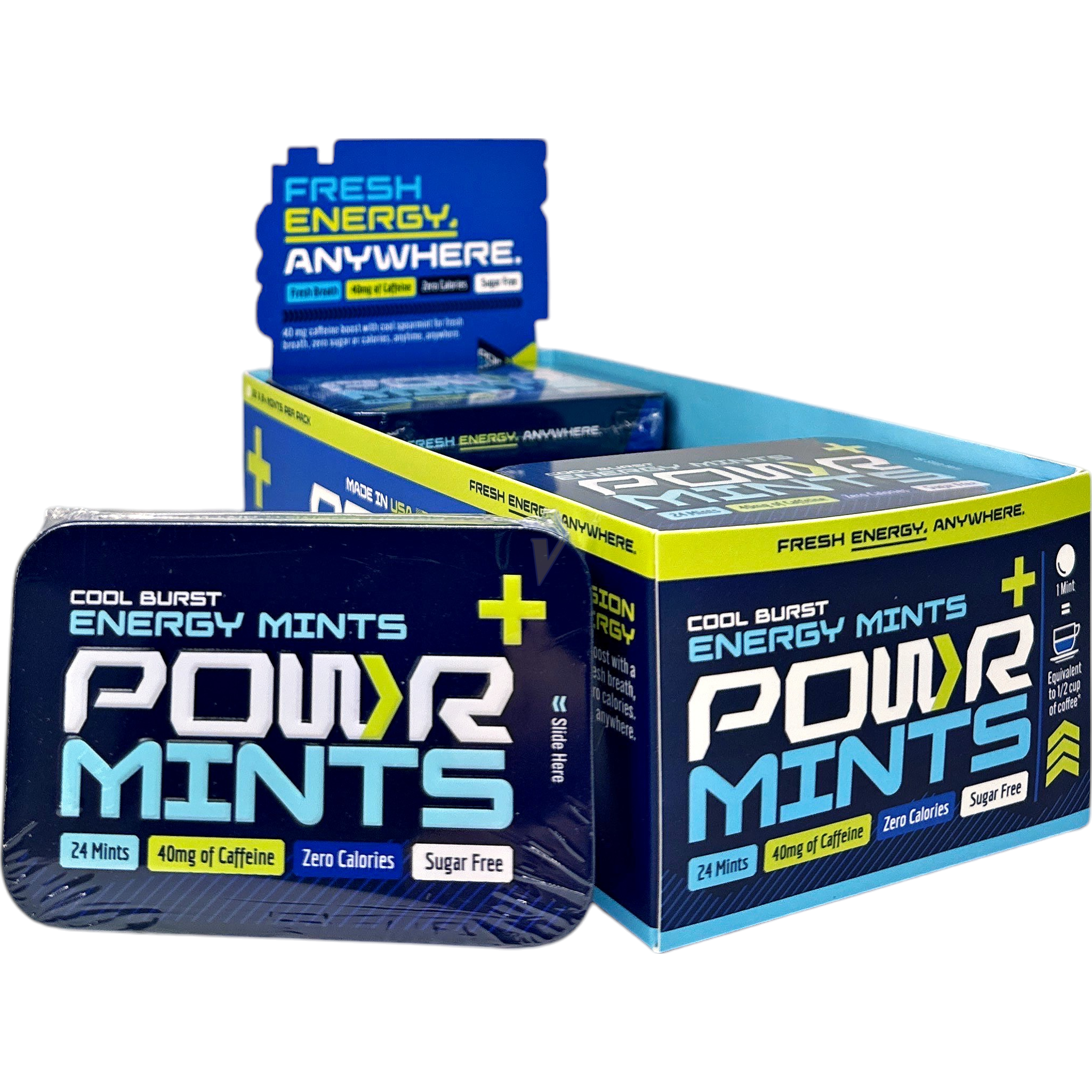 Powr Mints Cool Burst Energy 24ct Tin - The Vapor Shoppe