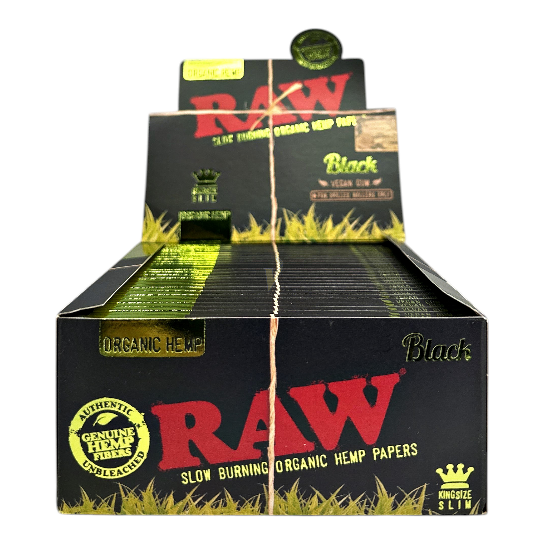 Raw Black King Size Slim Organic Hemp Papers - The Vapor Shoppe