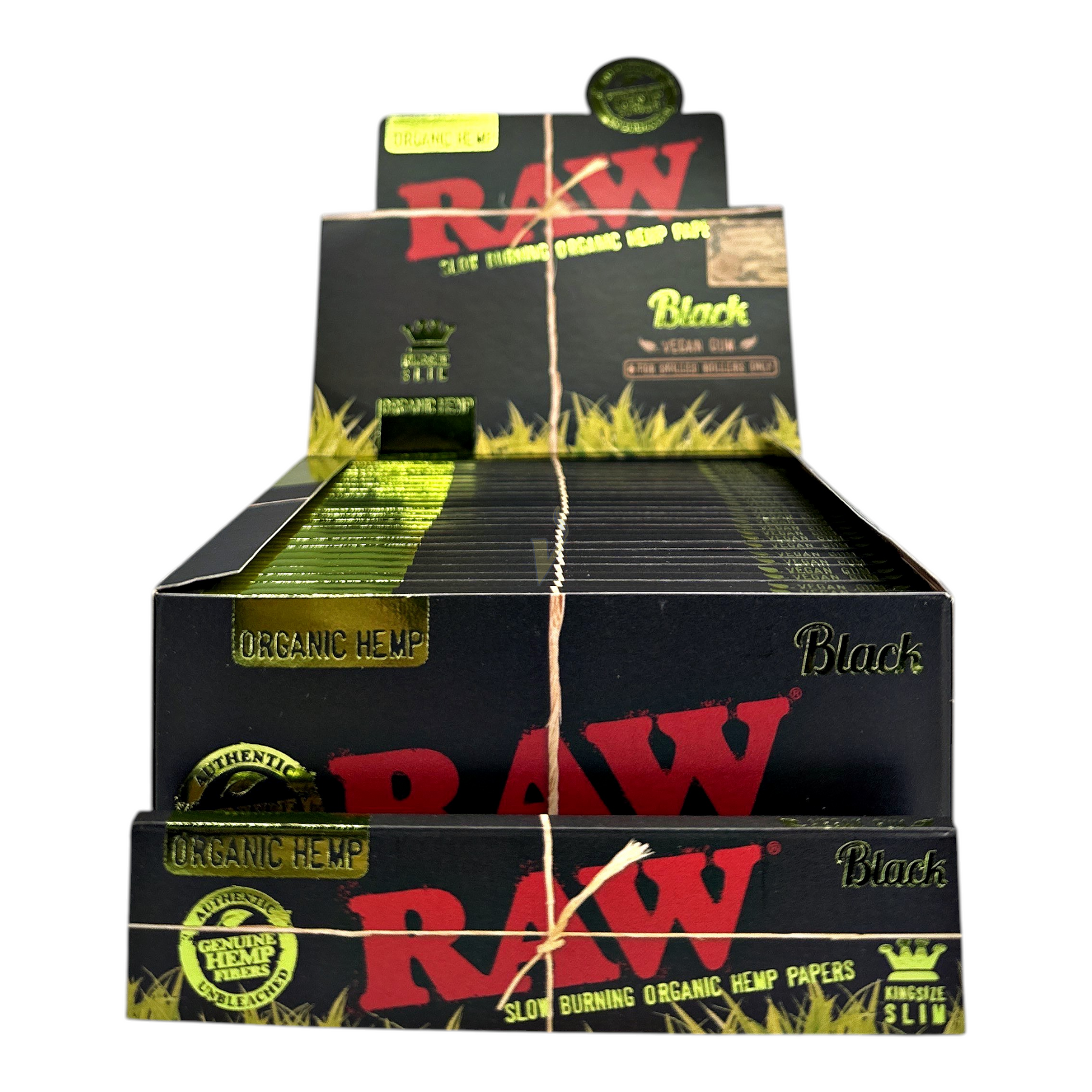 Raw Black King Size Slim Organic Hemp Papers - The Vapor Shoppe